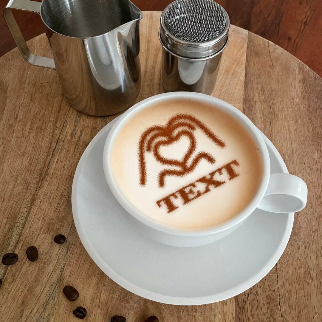 Heart Hands Personalized Coffee Stencil Organic Plastic. Request Your Free 3D Render Before You ...