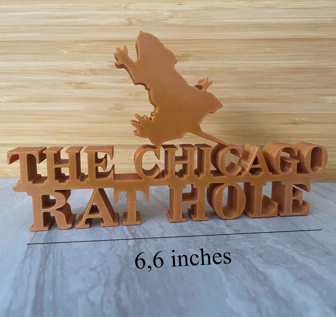 The Chicago Rat Hole Lettering Display, Gift or Present, Custom Desk ...