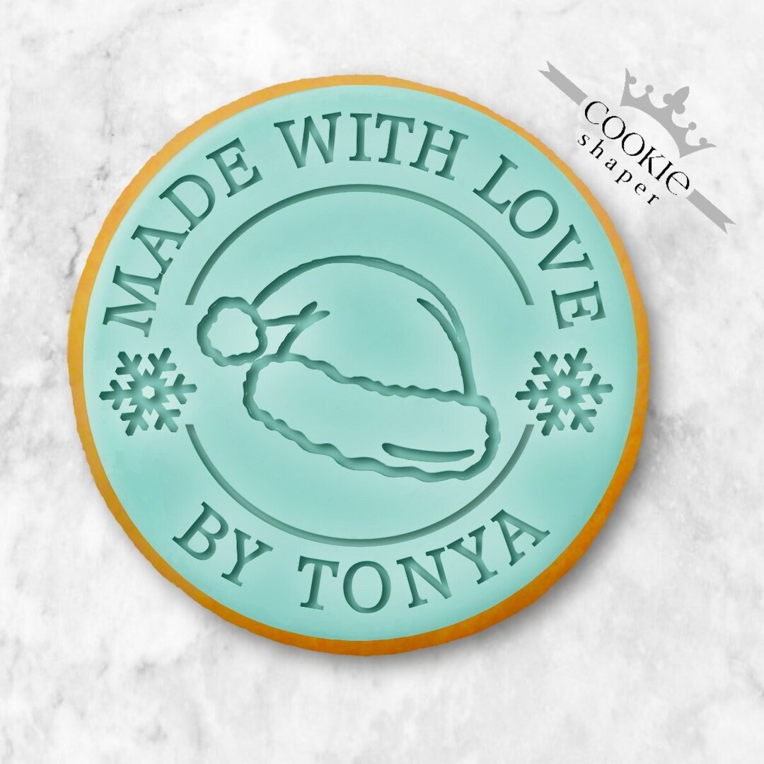 Custom Cookie Stamp Embosser | Made With Love, Hat With Personalized ...