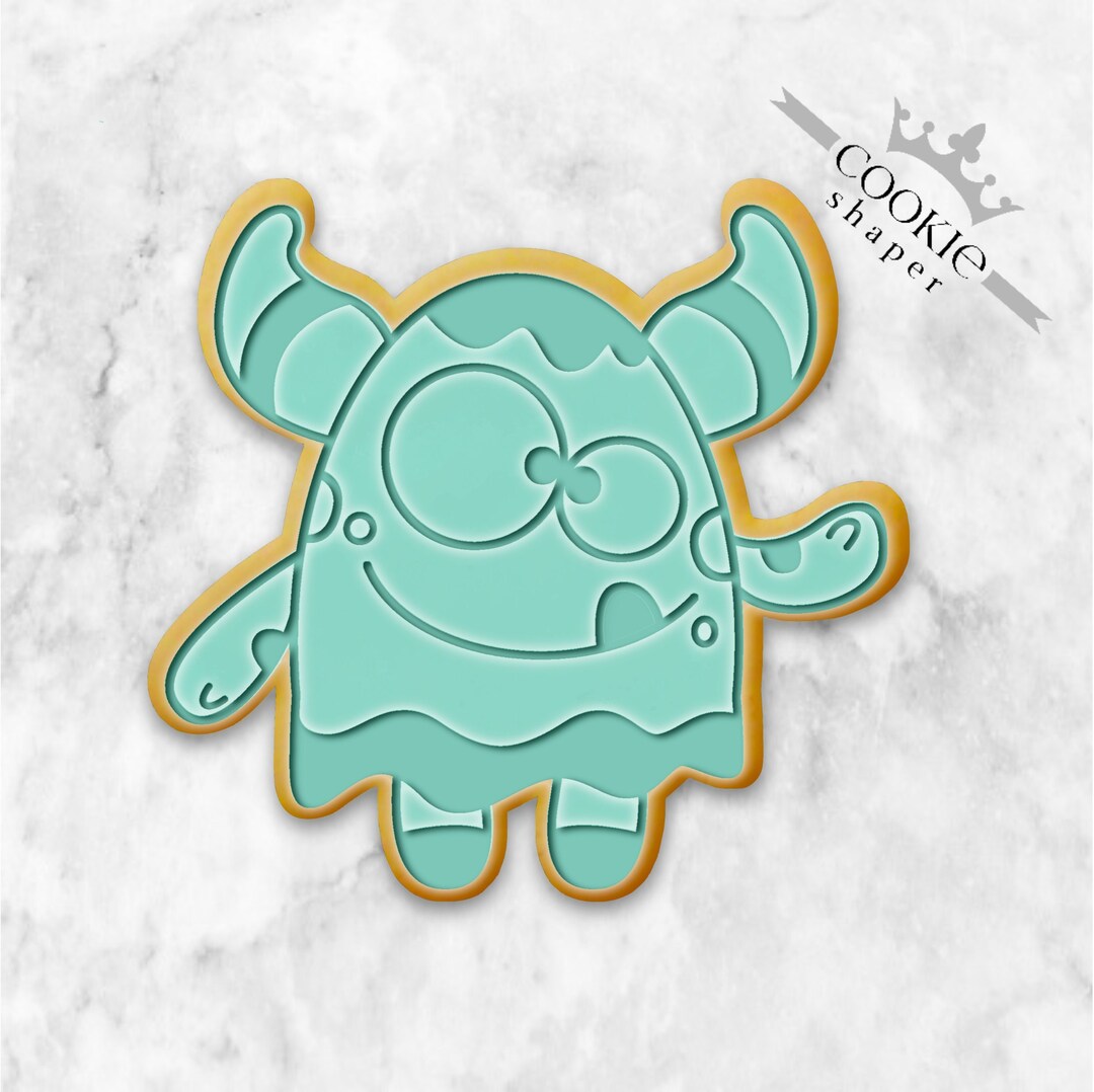 Cookie Monster Cookie Cutter and Stamp, Halloween Biscuit Embosser - Etsy