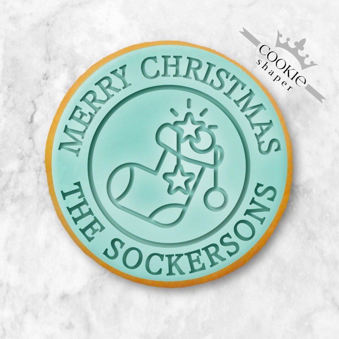 Custom Christmas Cookie Stamp Embosser | Merry Christmas Sokcs With ...