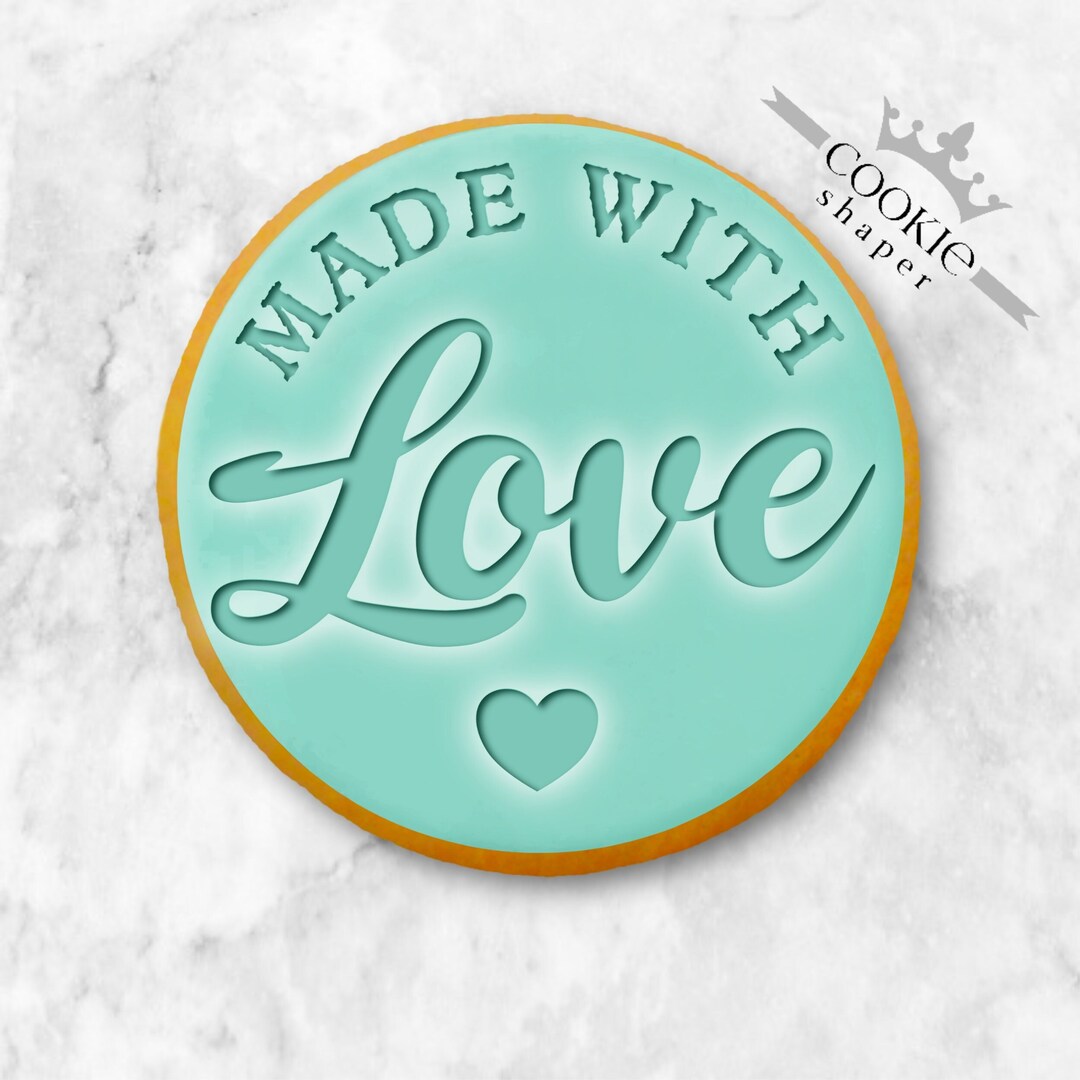 Custom Cookie Stamp and Cookie Cutter Made With Love - Etsy