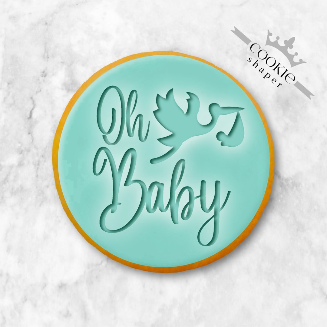 Oh Baby Stork Cookie Stamp Embosser and Cookie Cutter for Baby Shower ...