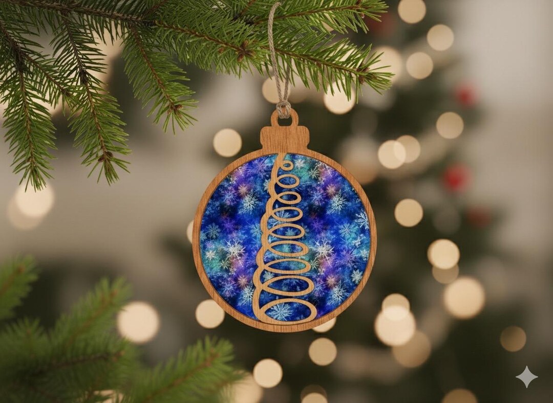 Round Wood Ornament With Pattern Background - Etsy