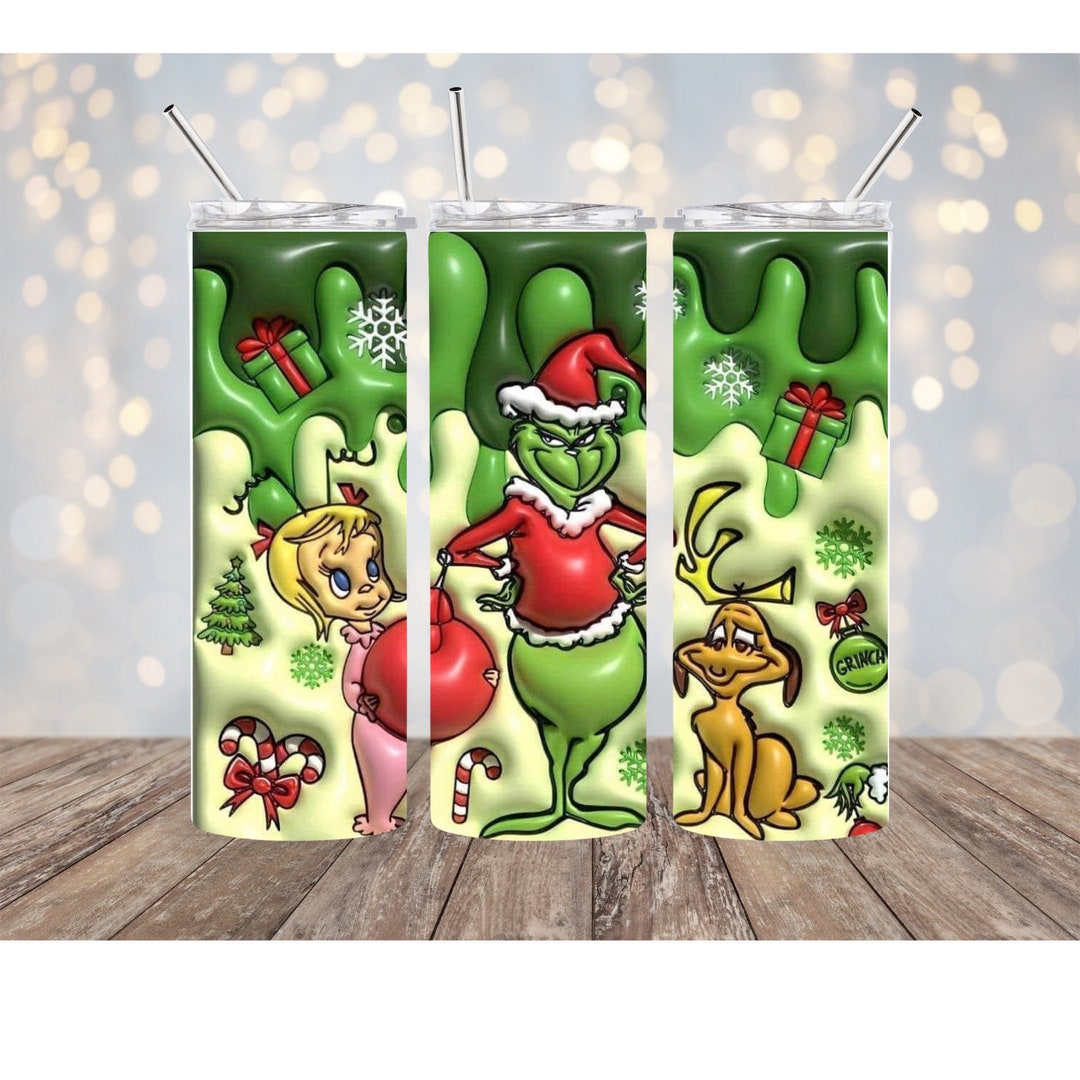 20oz Grinch Drip 3d Tumbler - Etsy