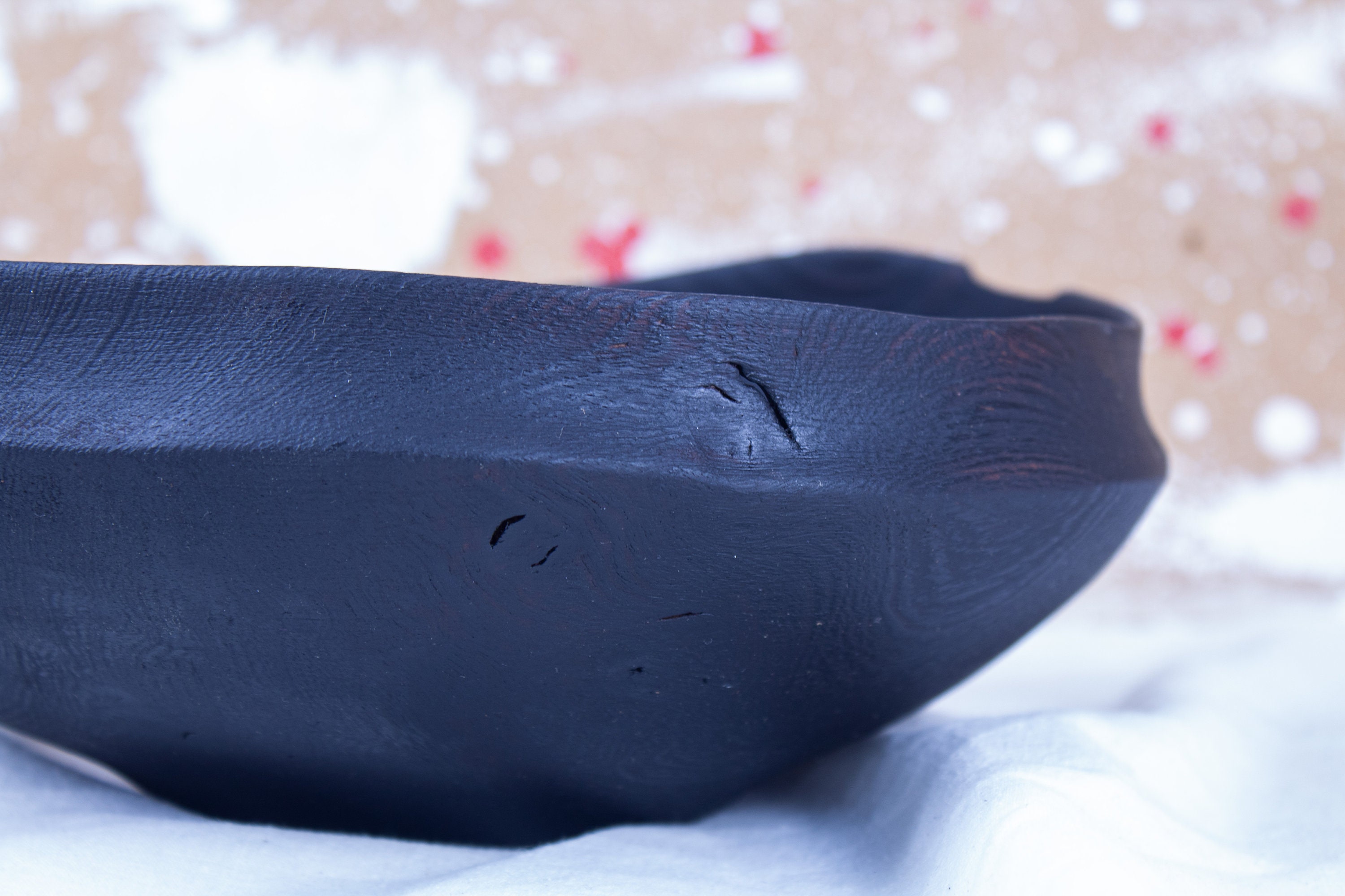 One-of-a-kind Fig Wood Bowl W/ Cracked Detail Handcrafted Decor Piece ...