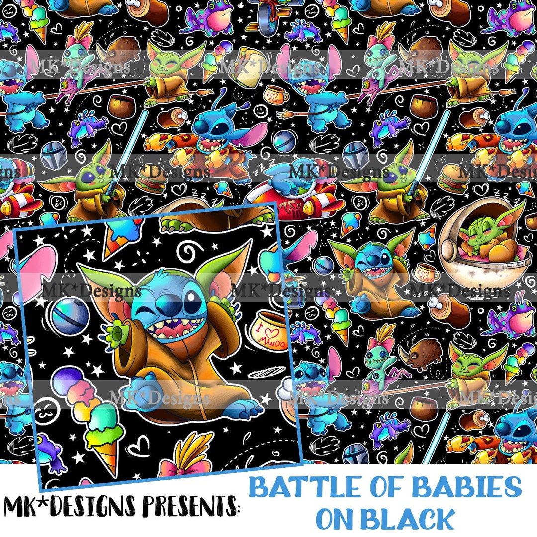 Battle of Babies on Black Seamless Digital Pattern - Etsy