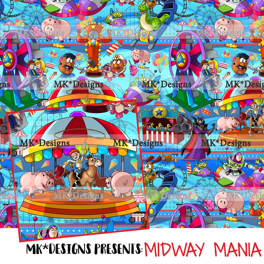 Midway Mania Seamless Digital Pattern - Etsy