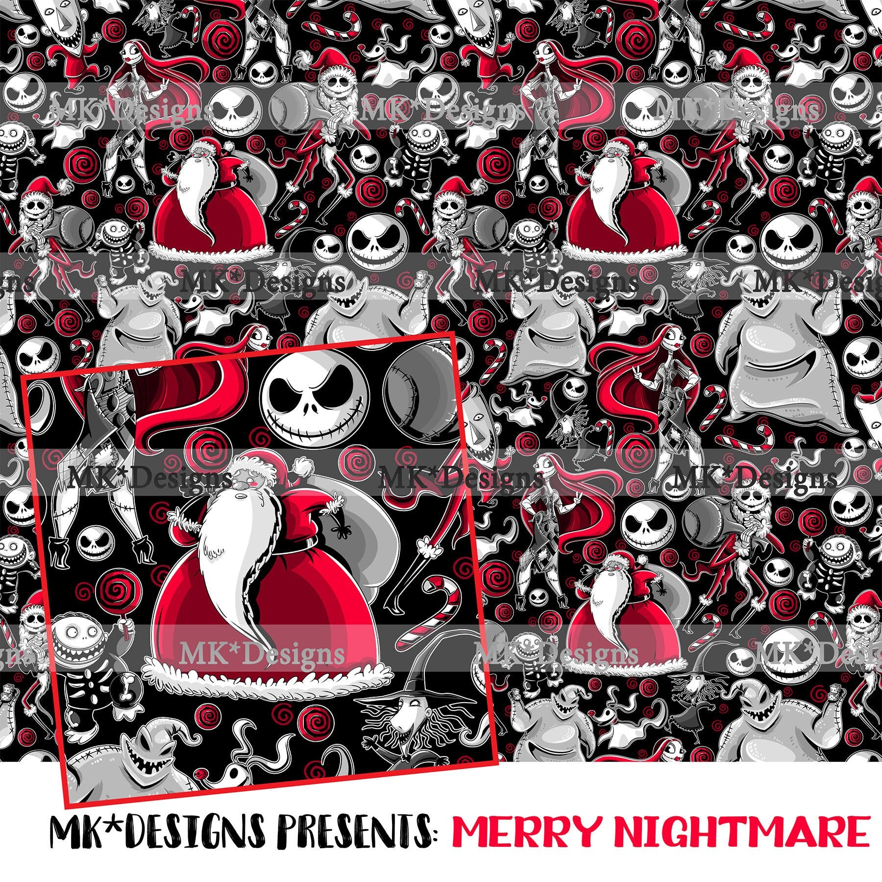 Merry Nightmare Seamless Digital Pattern - Etsy
