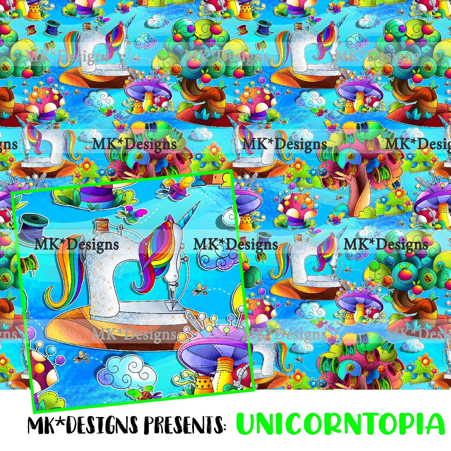 Unicorntopia Seamless Digital Pattern File - Etsy