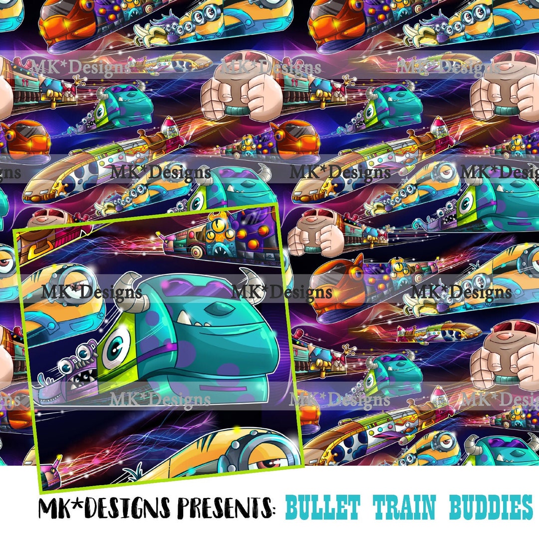 Bullet Train Buddies Seamless Digital Pattern - Etsy