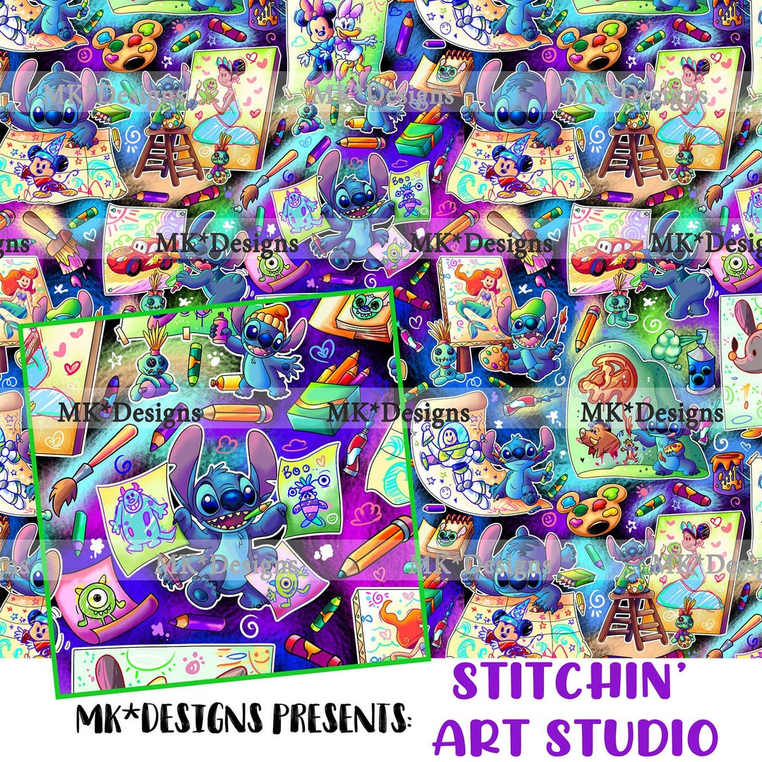 Stitchin' Art Studio Seamless Digital Pattern File - Etsy