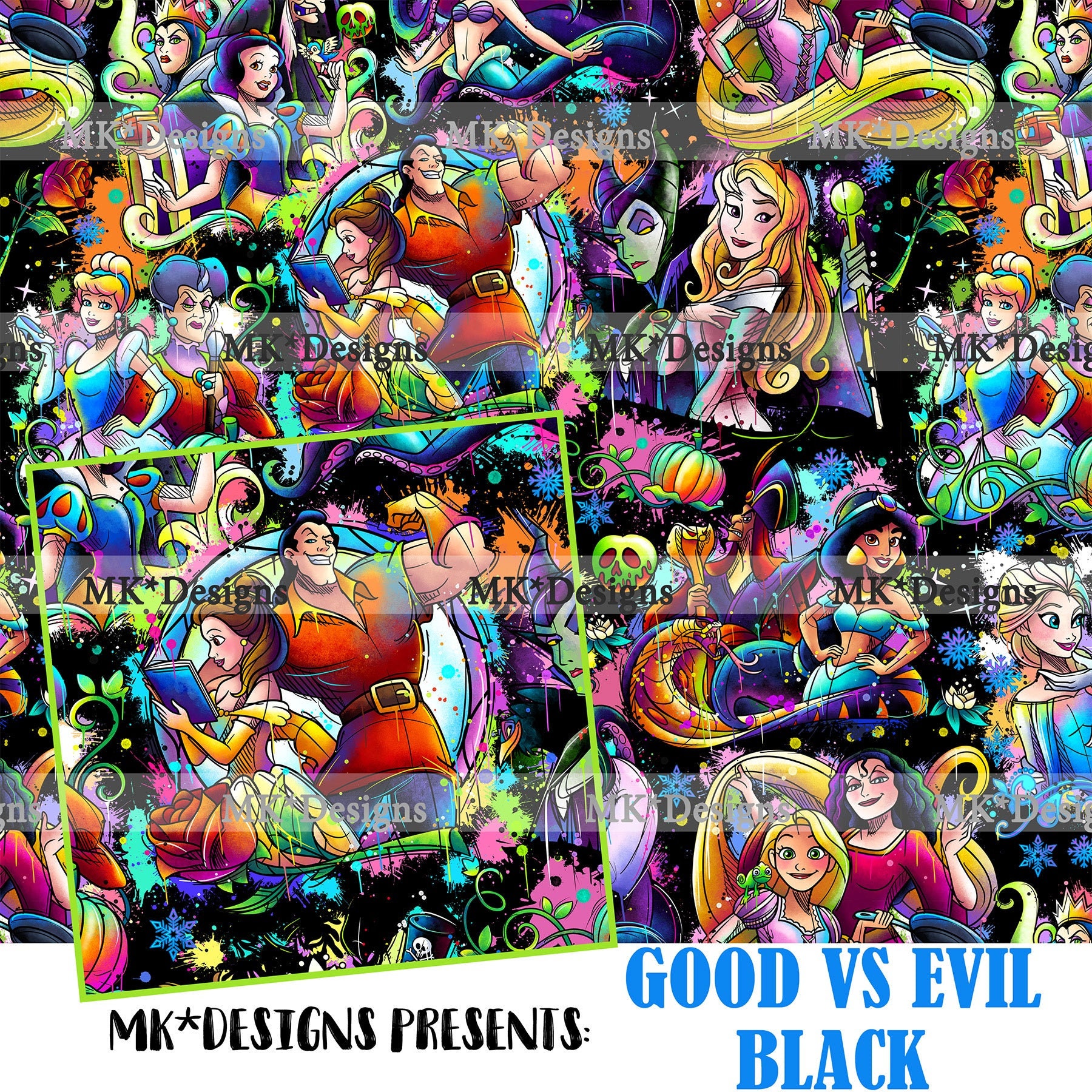 Good VS Evil Black Seamless Digital Pattern - Etsy