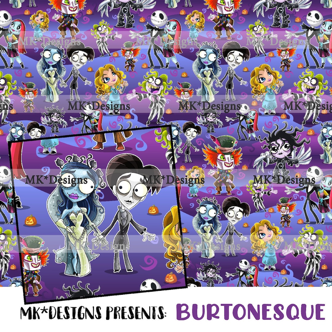 Burtonesque Seamless Digital Pattern - Etsy