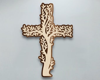 Tree of Life Cross Dxf File - Etsy