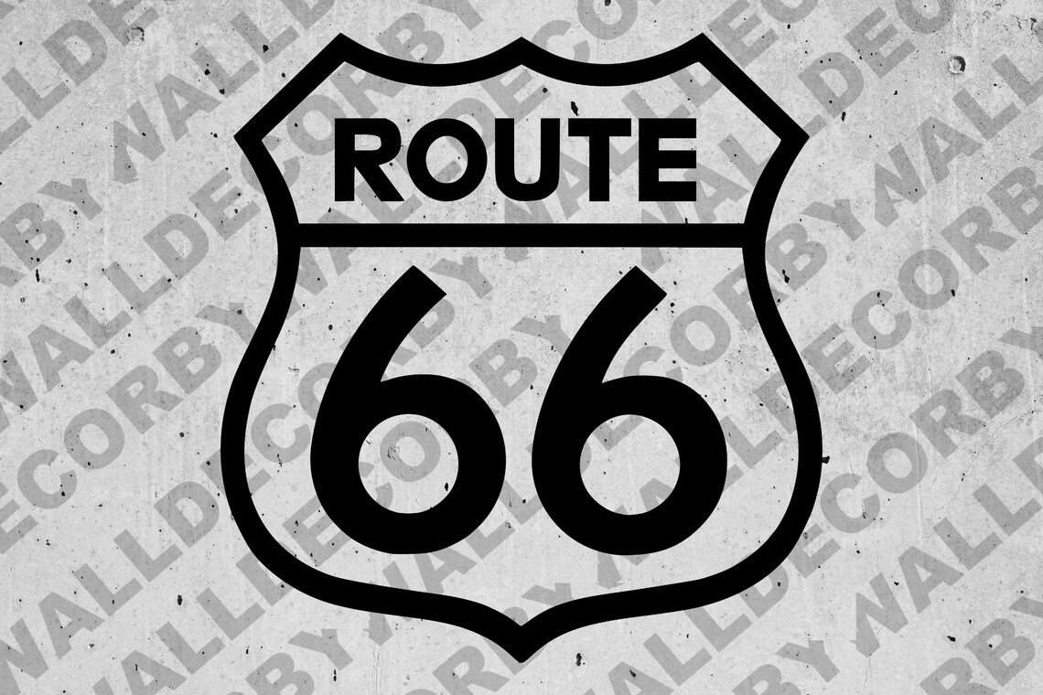 Route 66 auto teken logo pictogram SvG PnG DxF EpS-bestand - Etsy België