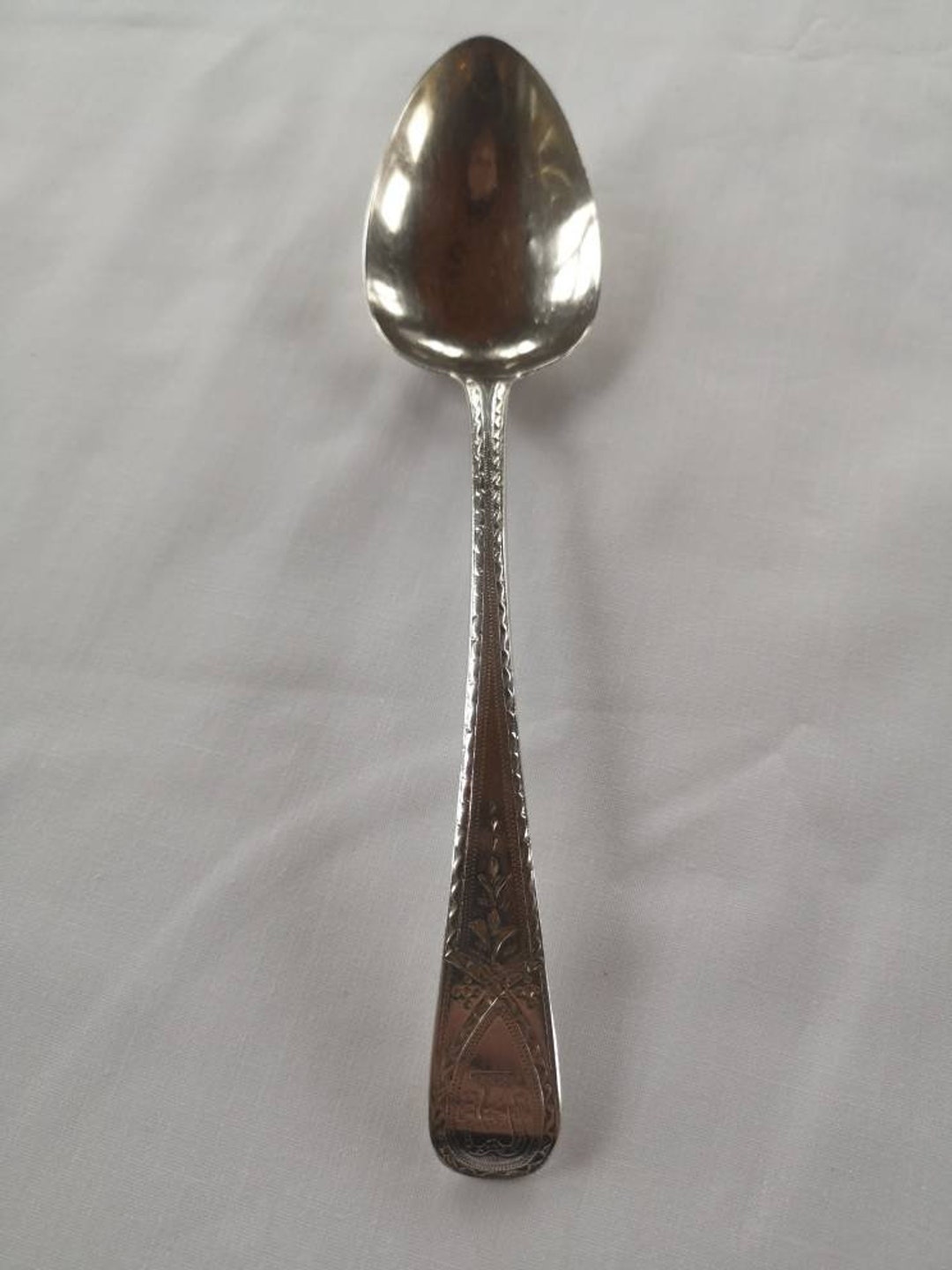 Georgian Sterling Silver Old English Engraved Spoon - Etsy