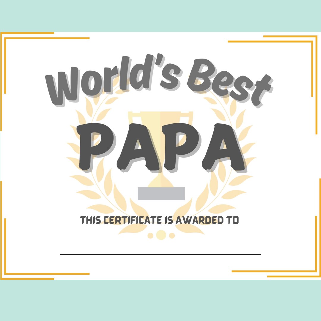 World's Best Papa Perfect Printable, Gorgeous Gift From Grateful ...