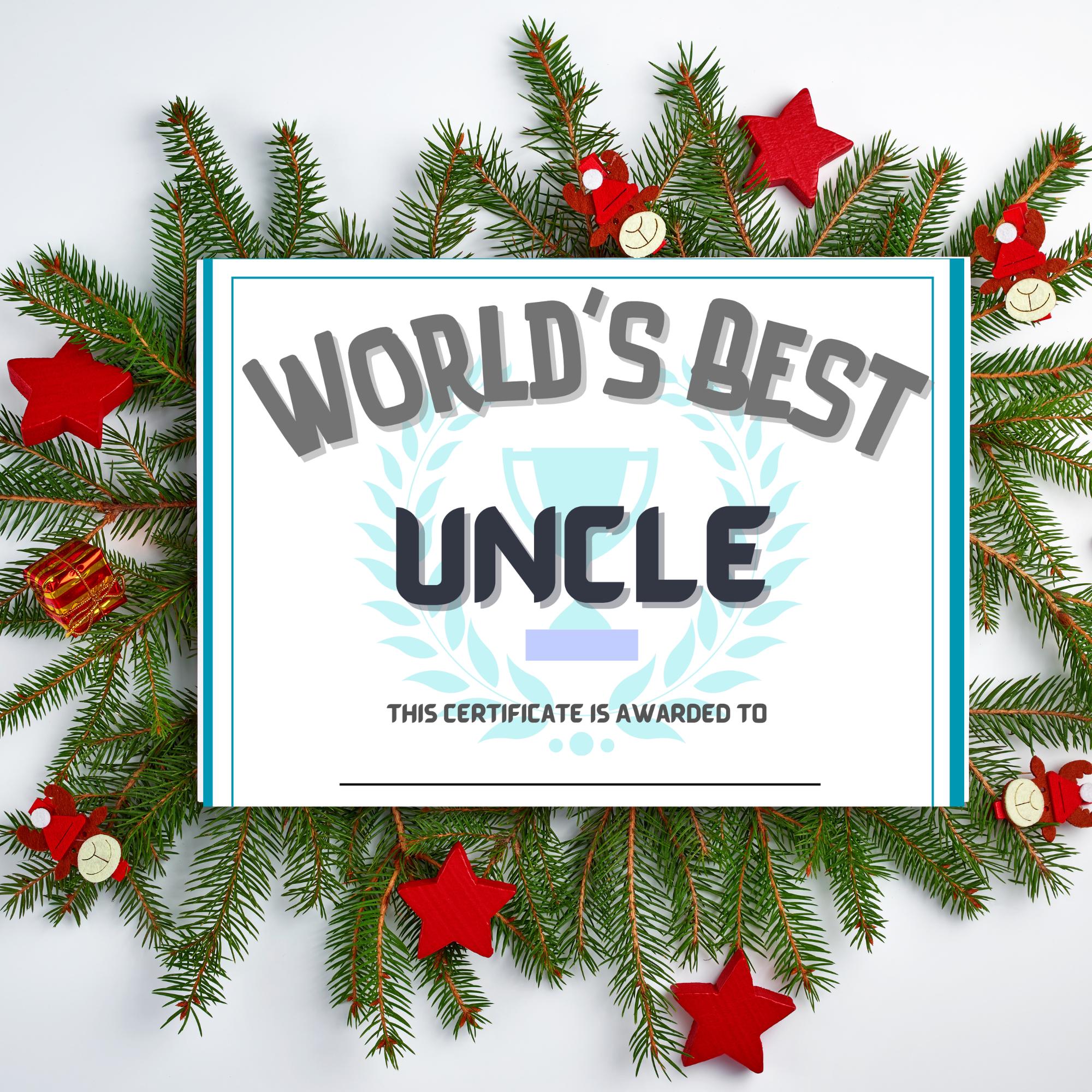 World's Best Uncle! Perfect Printable, Gorgeous Gift From Grateful ...