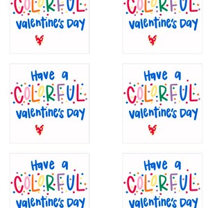 Valentines: Rainbow "have a Colorful Valentine’s Day!" Digital Download ...