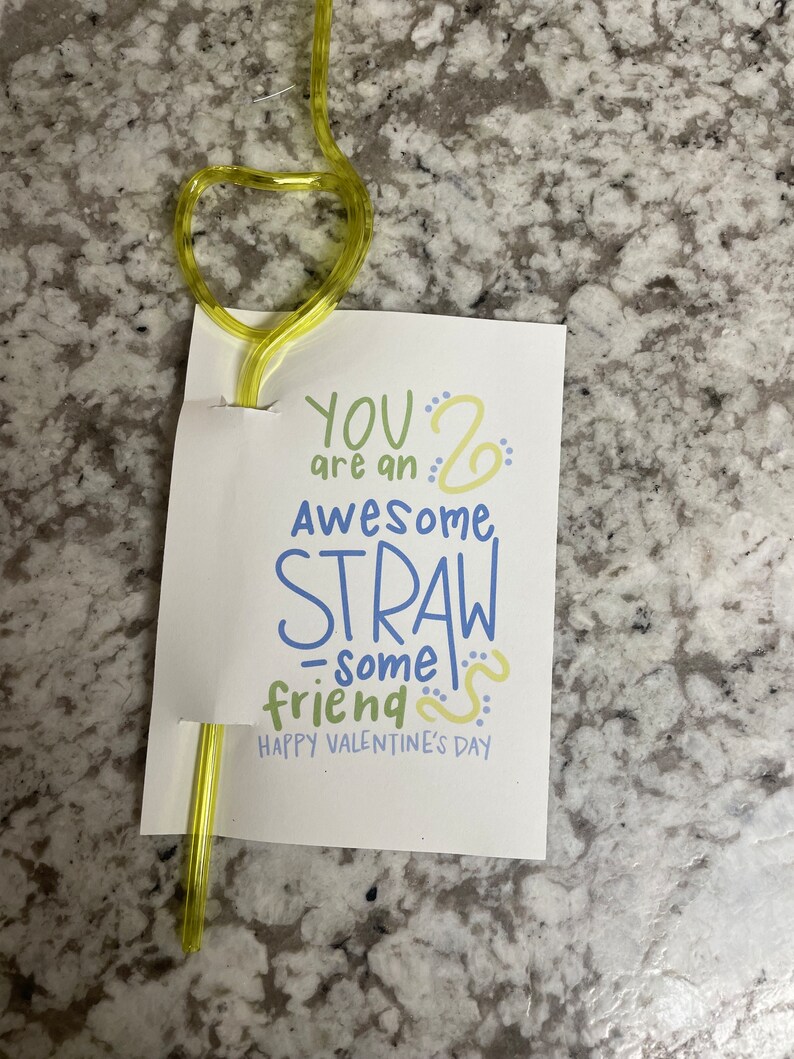 Valentines: Straw - "you Are an Awesome Straw-some Friend" Digital ...