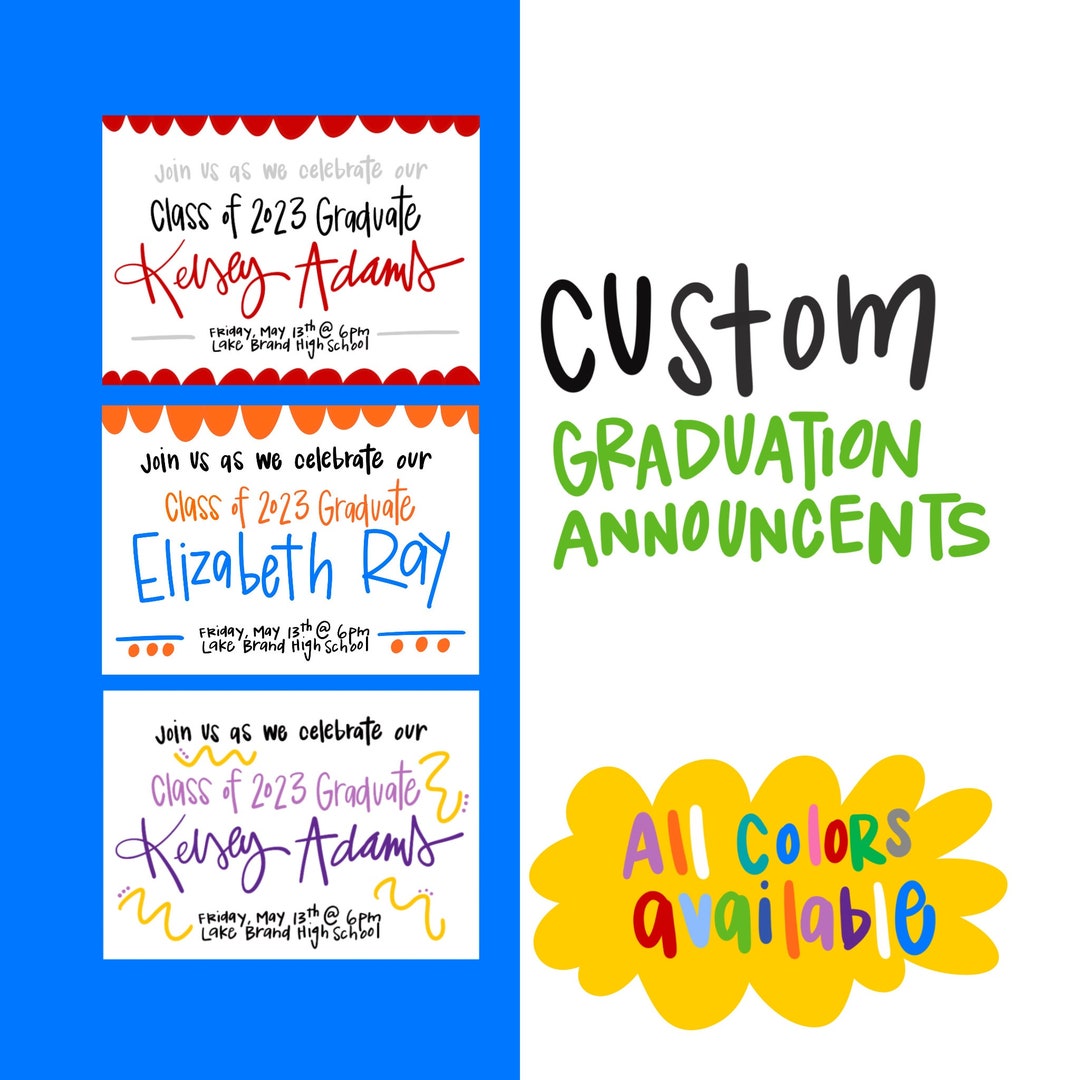 Custom Graduation Announcement — High School, College, University ...