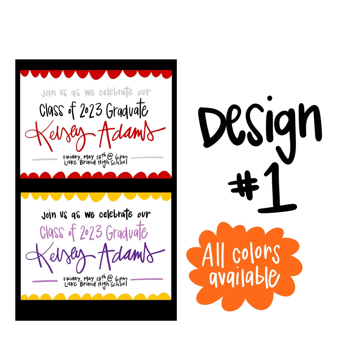 Custom Graduation Announcement High School, College, University ...