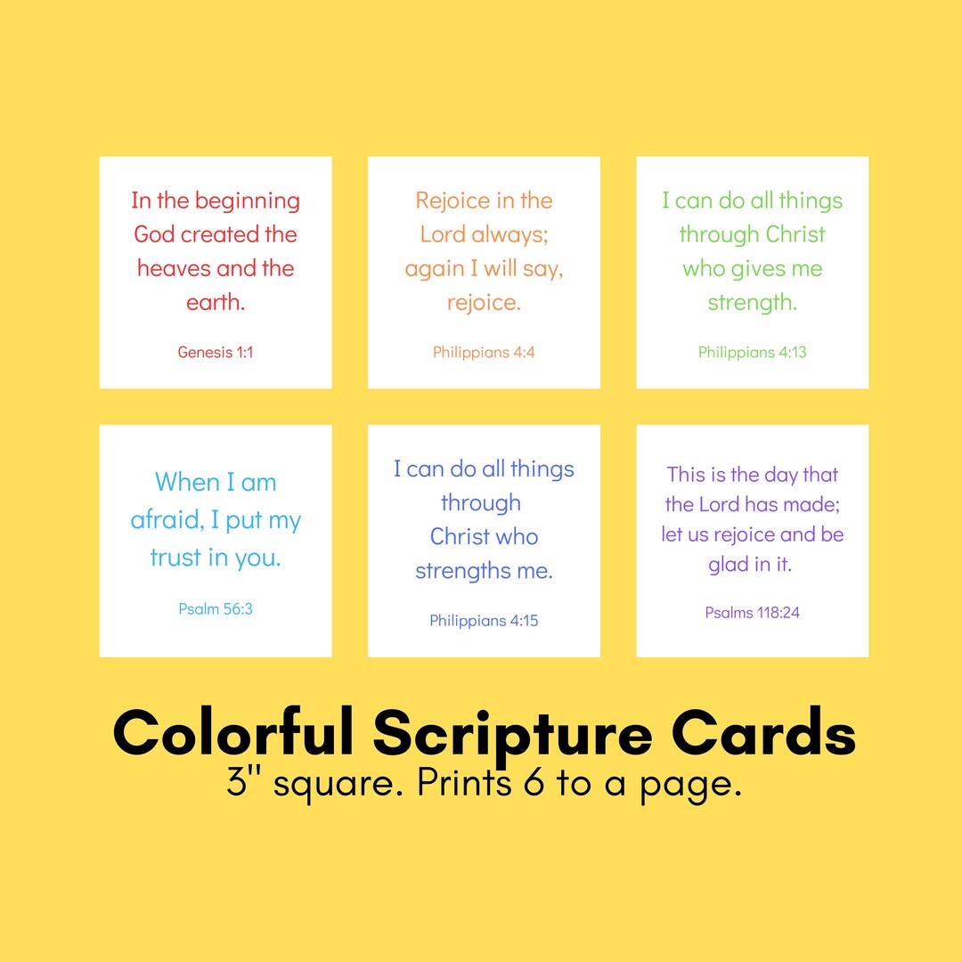 30 Beginner Bible Verse Cards | My First Scripture Cards | Bible ...