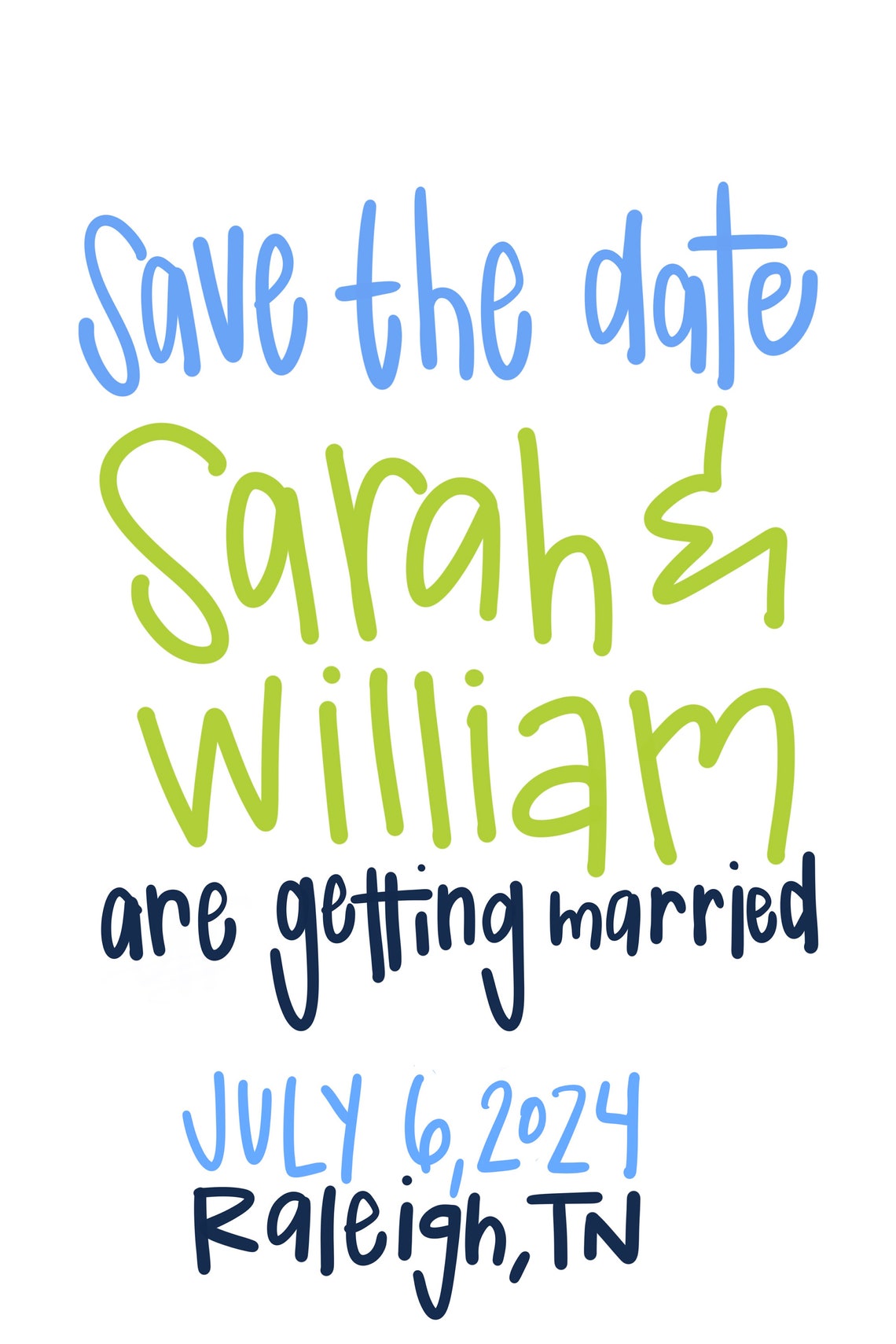 Custom Handwritten Wedding Save the Date Save-the-date Personalized ...