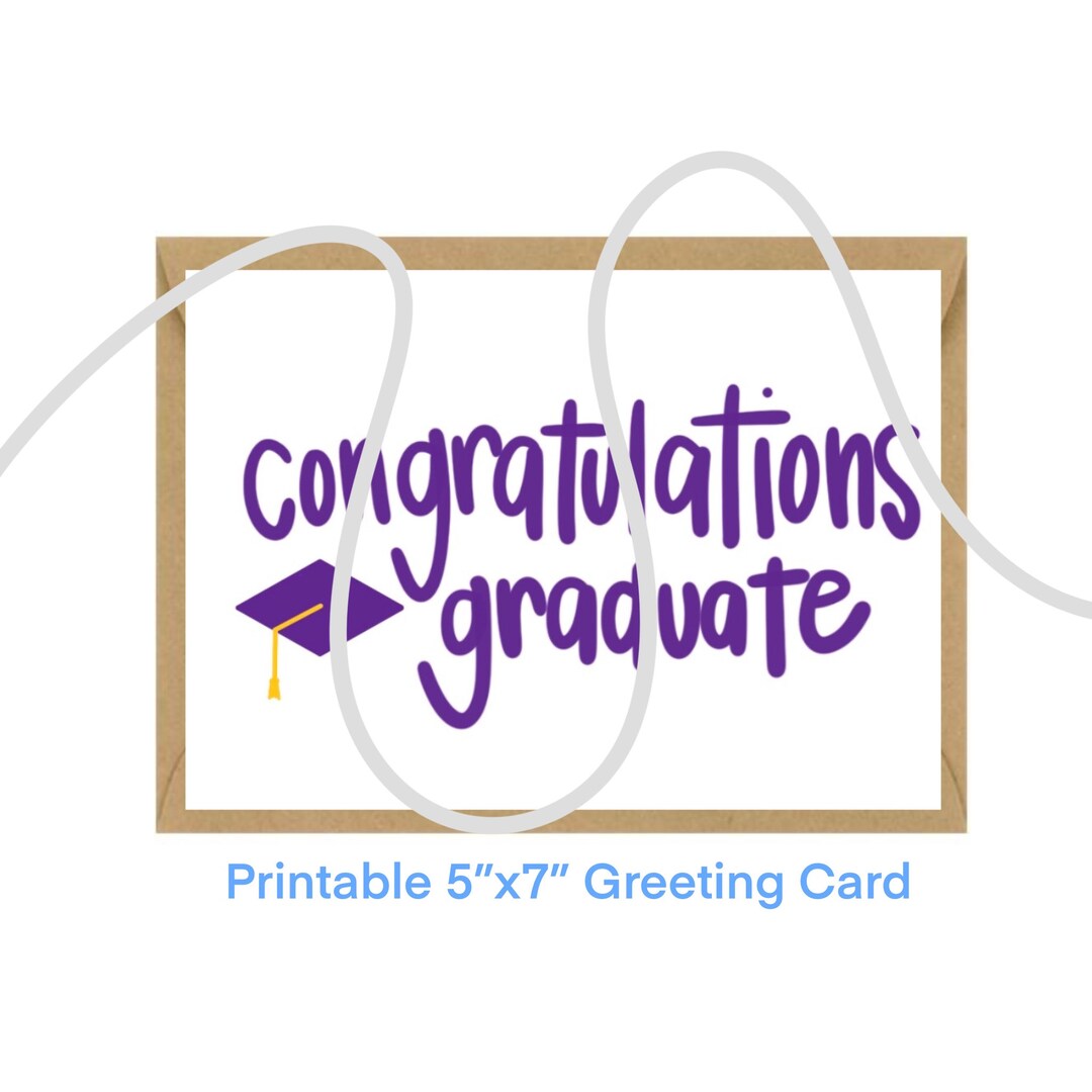 Graduation - “congratulations Graduate” Greeting Card Note A6, 5x7in ...