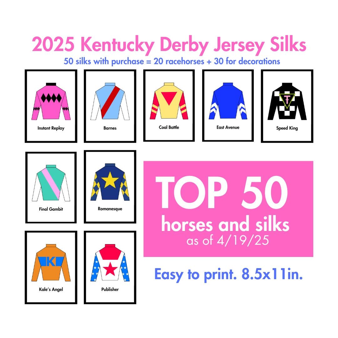 2025 Kentucky Derby Jockey Silks Jerseys Shirts With Horse Names ...