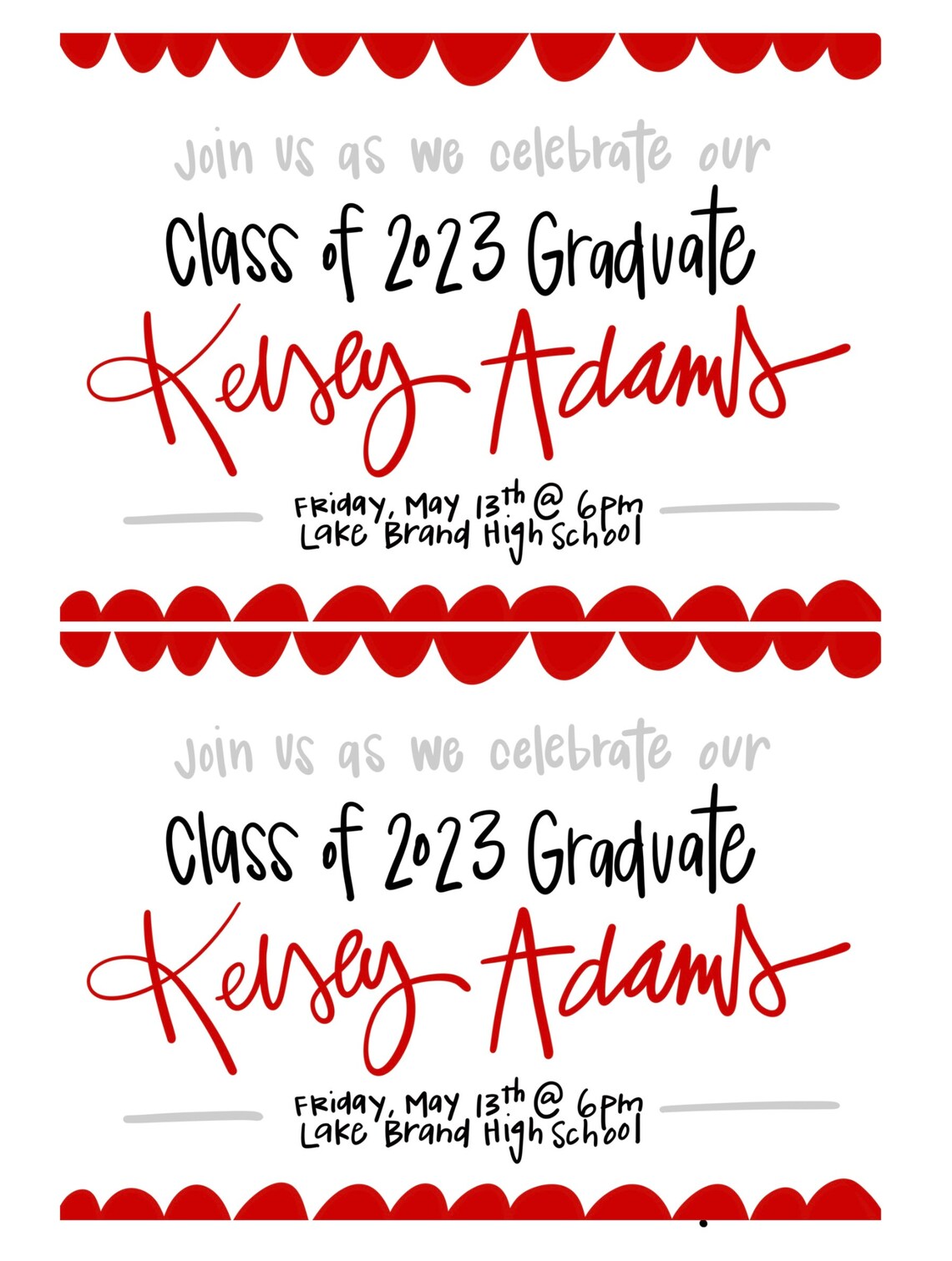 Custom Graduation Announcement High School College - Etsy