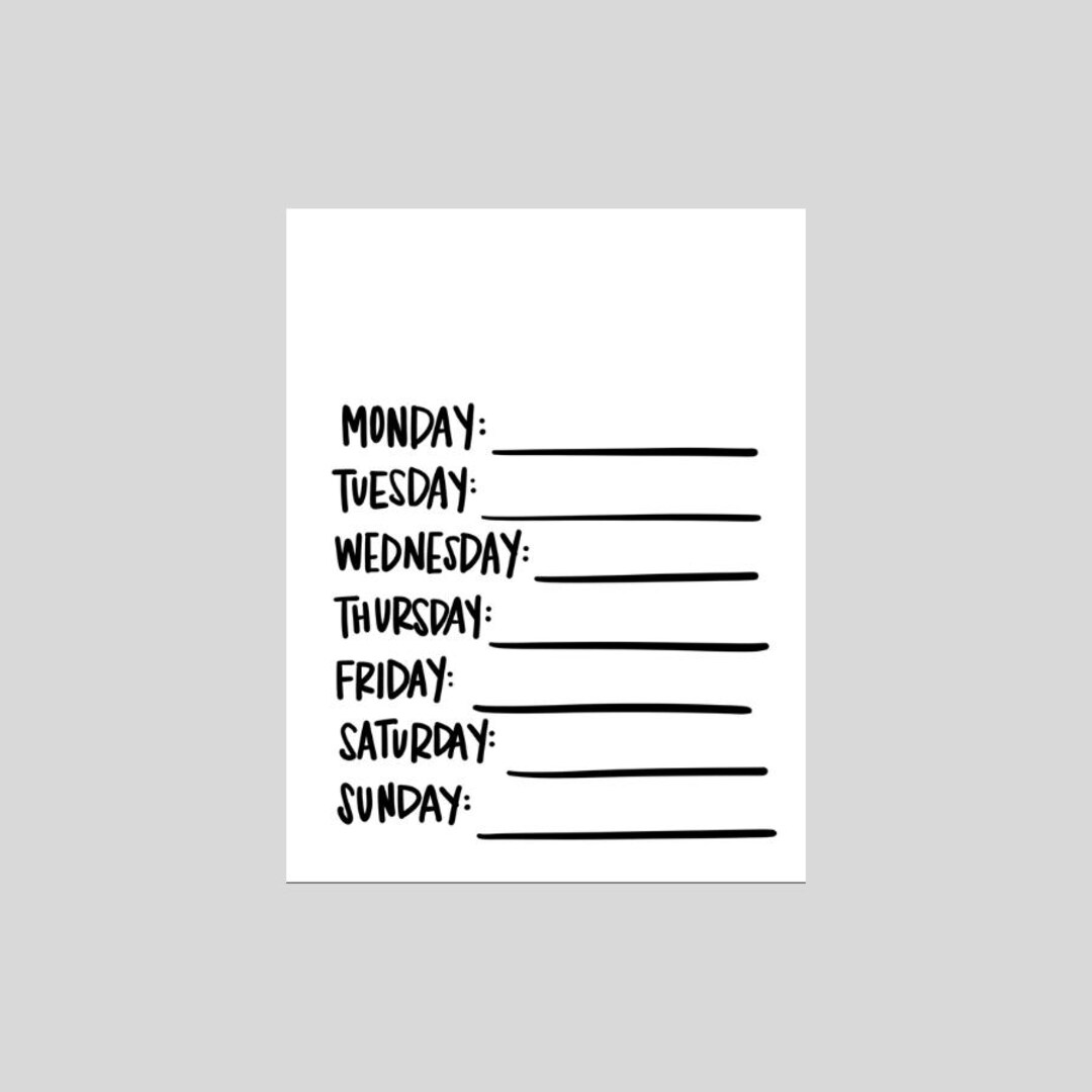 Handwritten Weekly Planner – Printable Organizer (digital Download) - Etsy