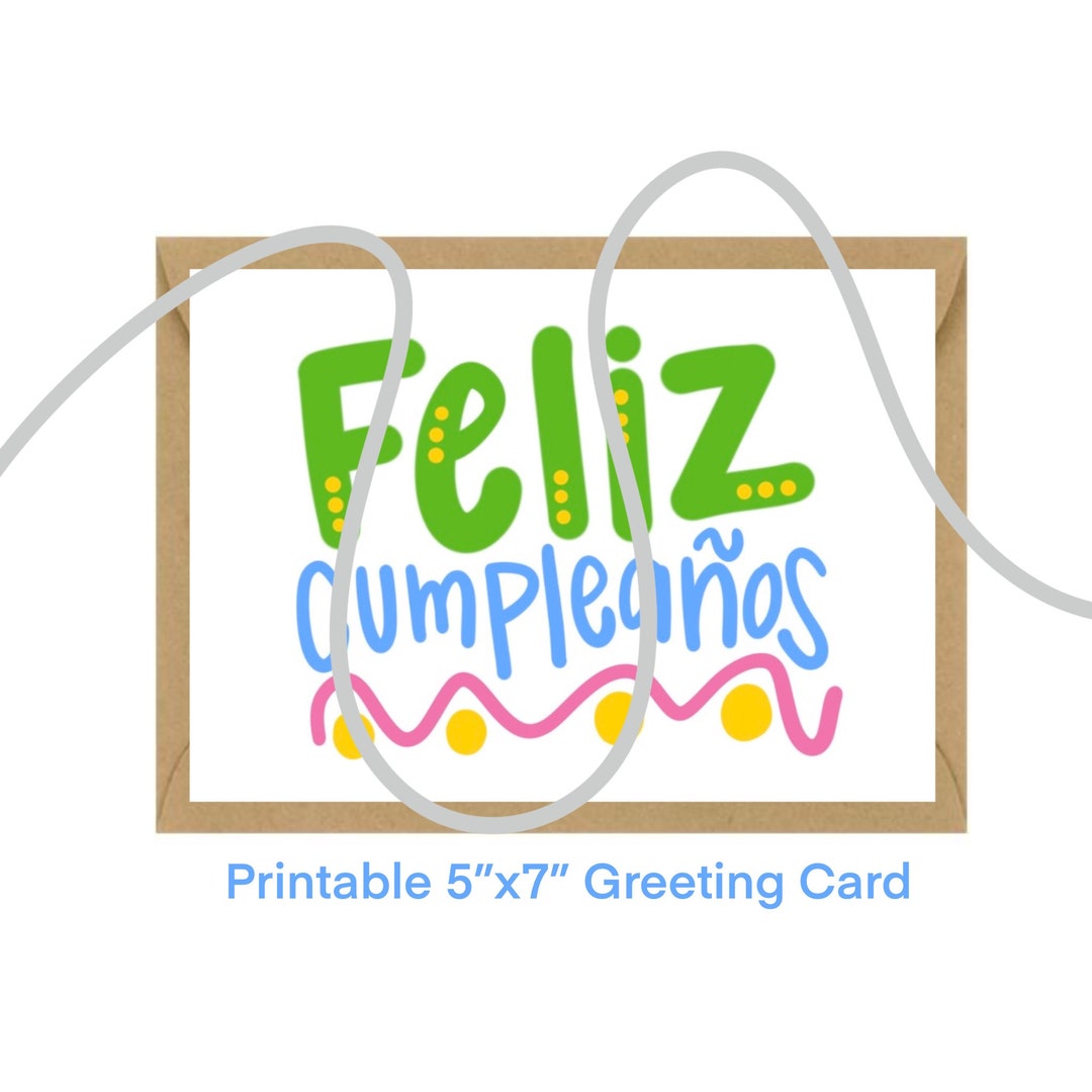 Happy Birthday “feliz Cumpleanos” Greeting Card Note A6, 5x7in - Pink ...