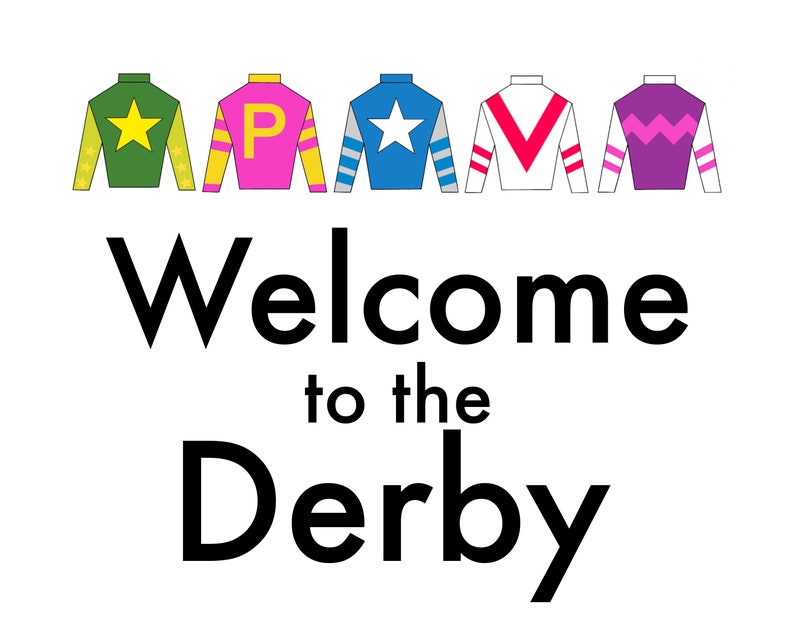 Kentucky Derby Party Welcome Signs Drink Menu Betting Station - Sign ...