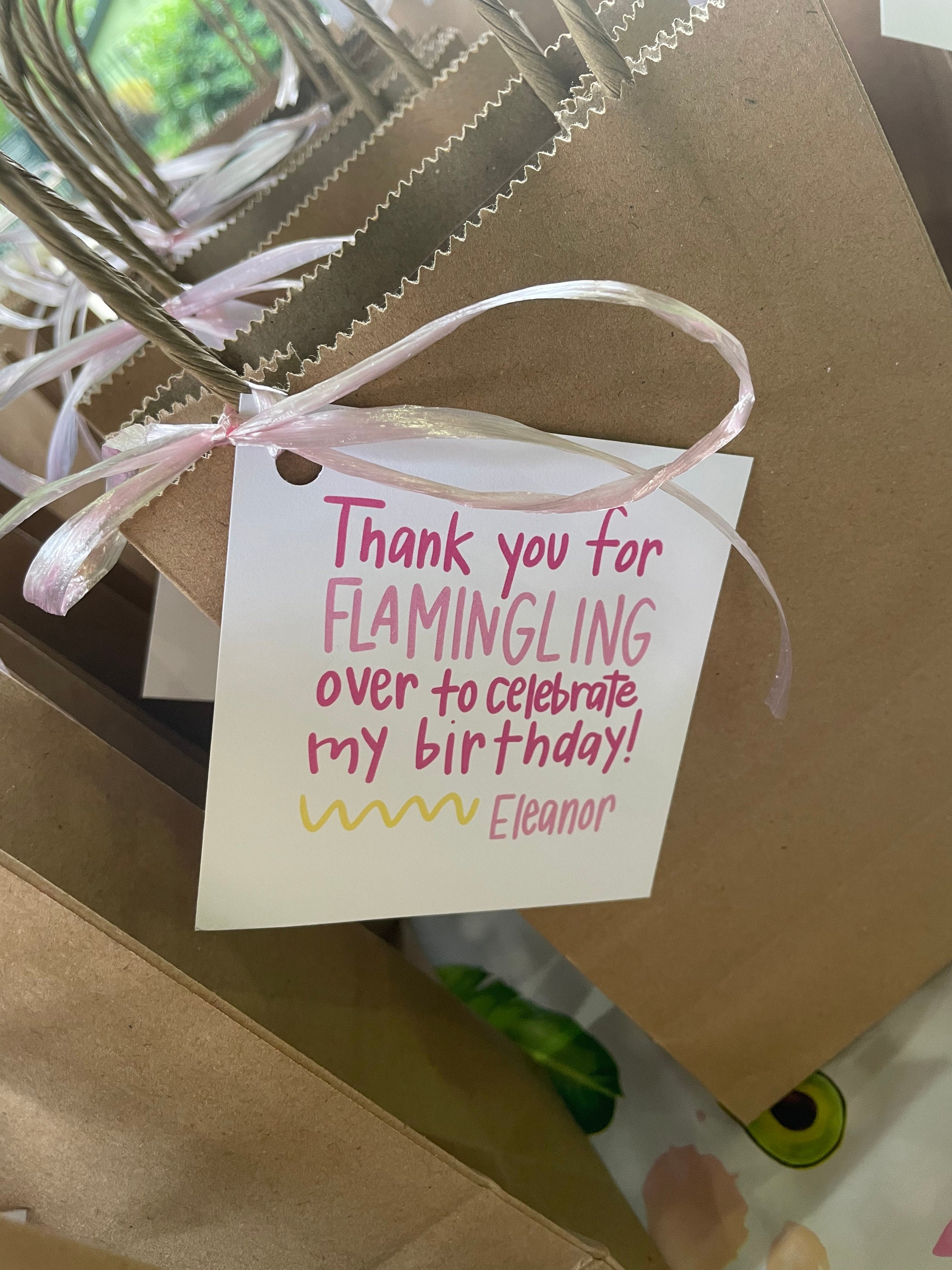 Flamingo Party Favor Tag “thanks for Flamingling Over to Celebrate My ...
