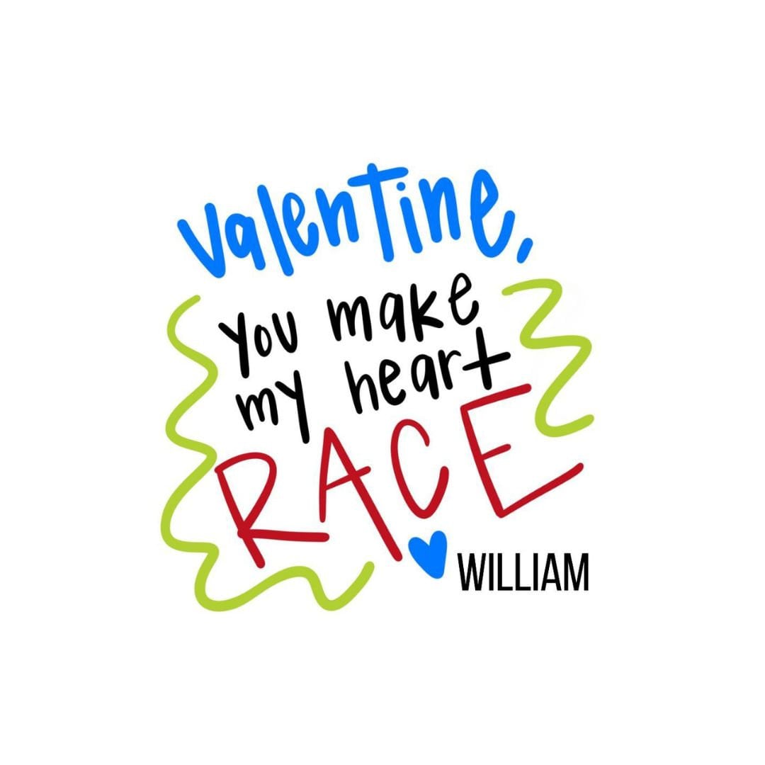 Valentines: "you Are Make My Heart Race" Race Car Blue Red Boy Racecare ...