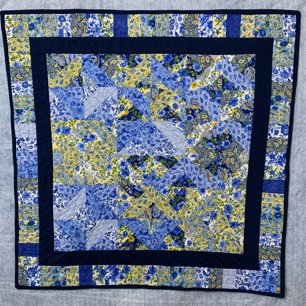 Blue Yellow Quilt - Etsy