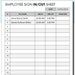 Printable Employee Sign Sheet. Sign in Out Form Template. Employee Log ...