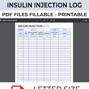 Insulin Dose Tracker. Glucose Injection Log. Diabetes Injection Tracker ...