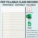Printable Fillable Class Record, Class Gradebook, Teacher Gradebook ...