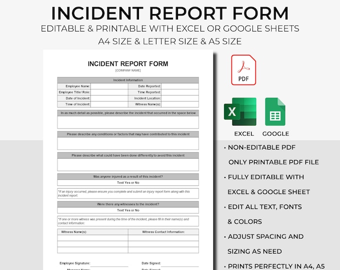 Incident Report Template Printable. Childcare Program Report. Incident ...