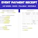 Event Payment Receipt Form, Event Payment Record Template, Printable ...