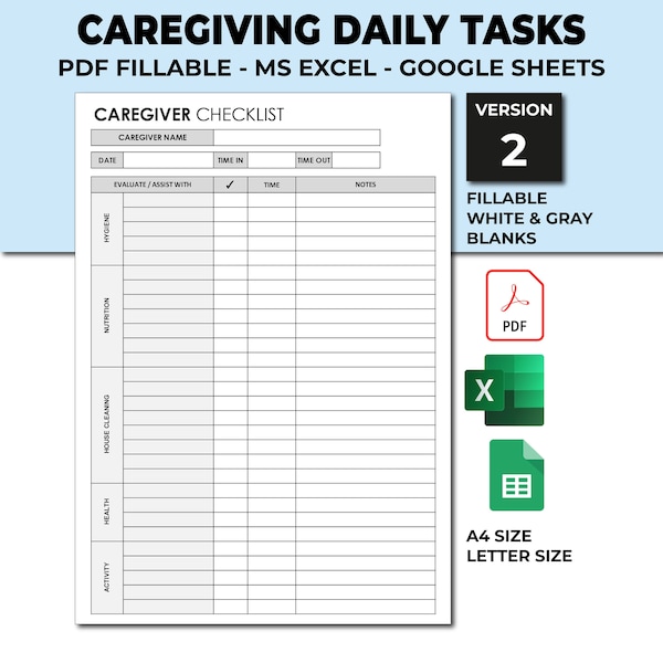 Caregiver Log - Etsy