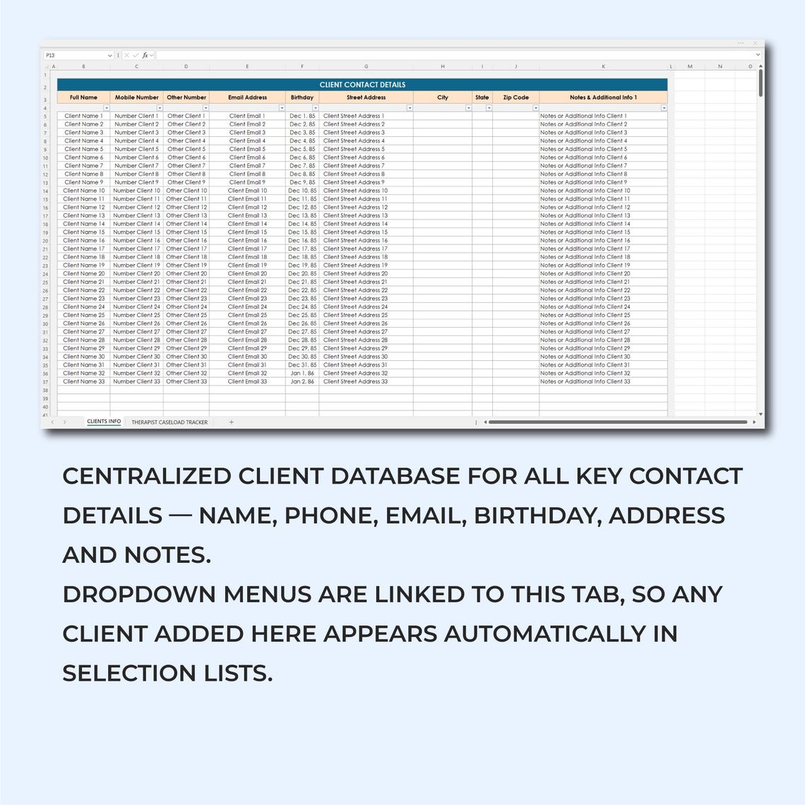 Therapist Sessions Log & Tracker Template, Psychotherapy Schedule ...