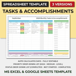Projects Tracker. To-do Lists and Accomplishment Tracker. Excel ...