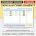 Accomplishment Tracker. Excel & Google Sheets Template Download ...