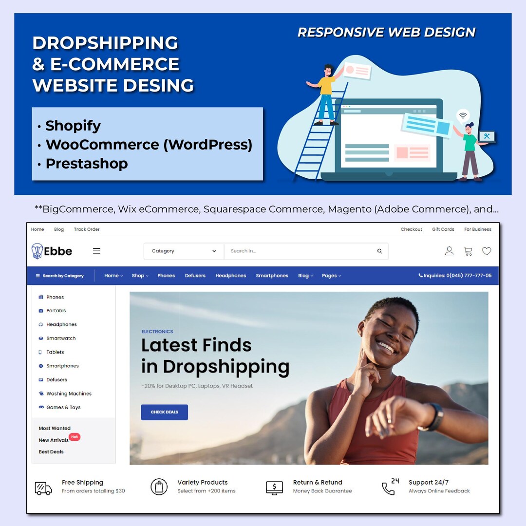 Custom Dropshipping & E-commerce Website Design. Wordpress, Shopify ...