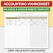 Accounting Worksheet Spreadsheet Template. Balance Sheet: Assets ...