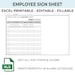 Printable Employee Sign Sheet. Sign in Out Form Template. Employee Log ...